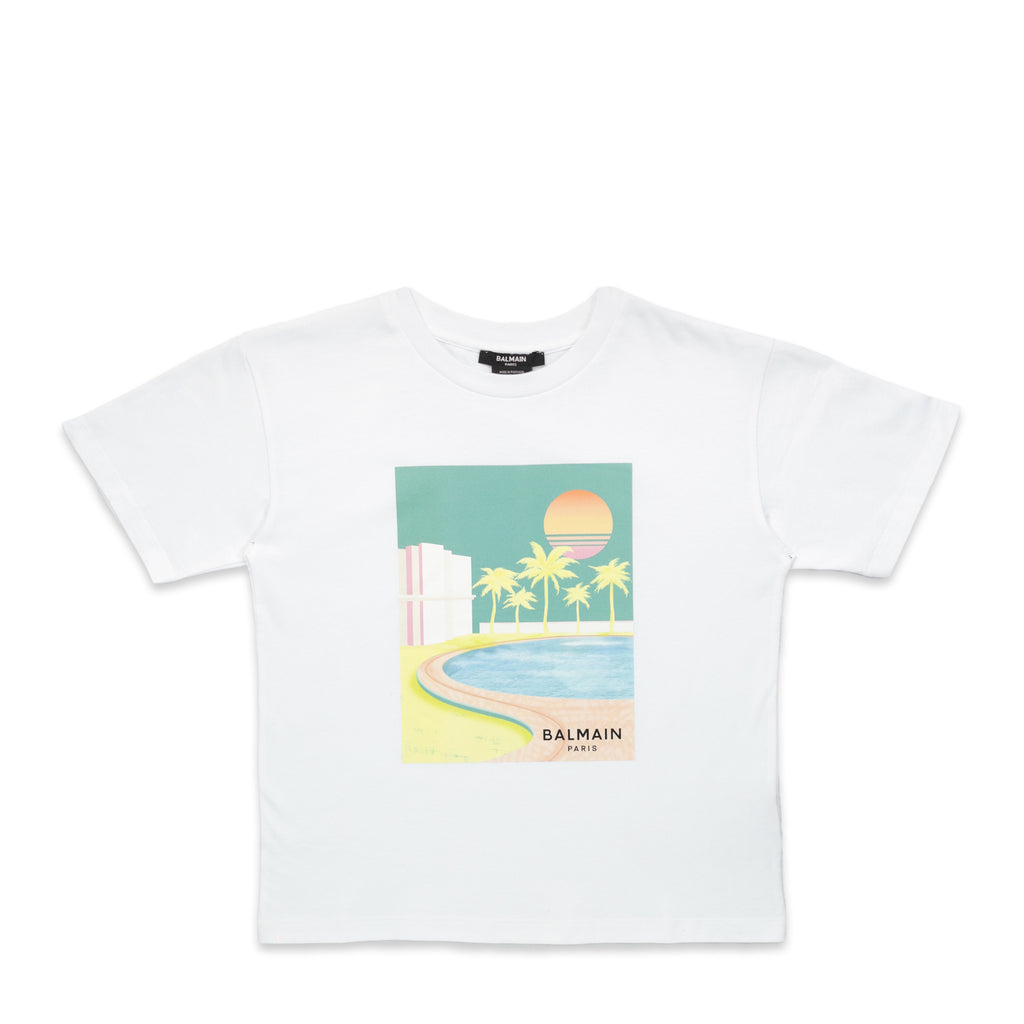 Balmain Kids Palm Tree Logo T-Shirt – Maison dé Bouchard